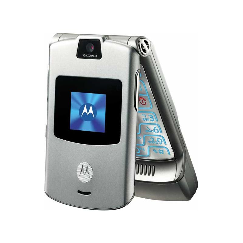 Motorola V3 RAZR No Contract Cell Phone GSM Un-locked (SILVER ...